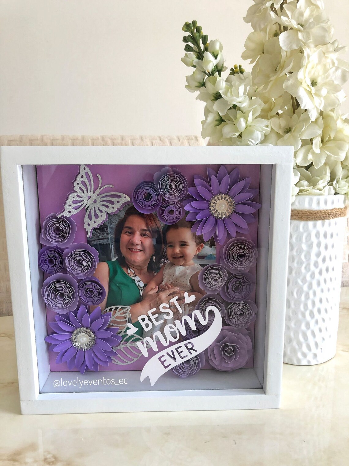 Floral Shadox Box/ 3D Paper Flower Shadow Box / Shadow Box - Etsy