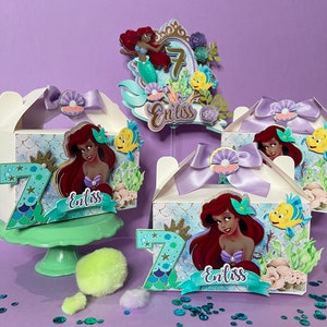 Black Little Mermaid Favor Boxes/little Mermaid Treat Box/little ...