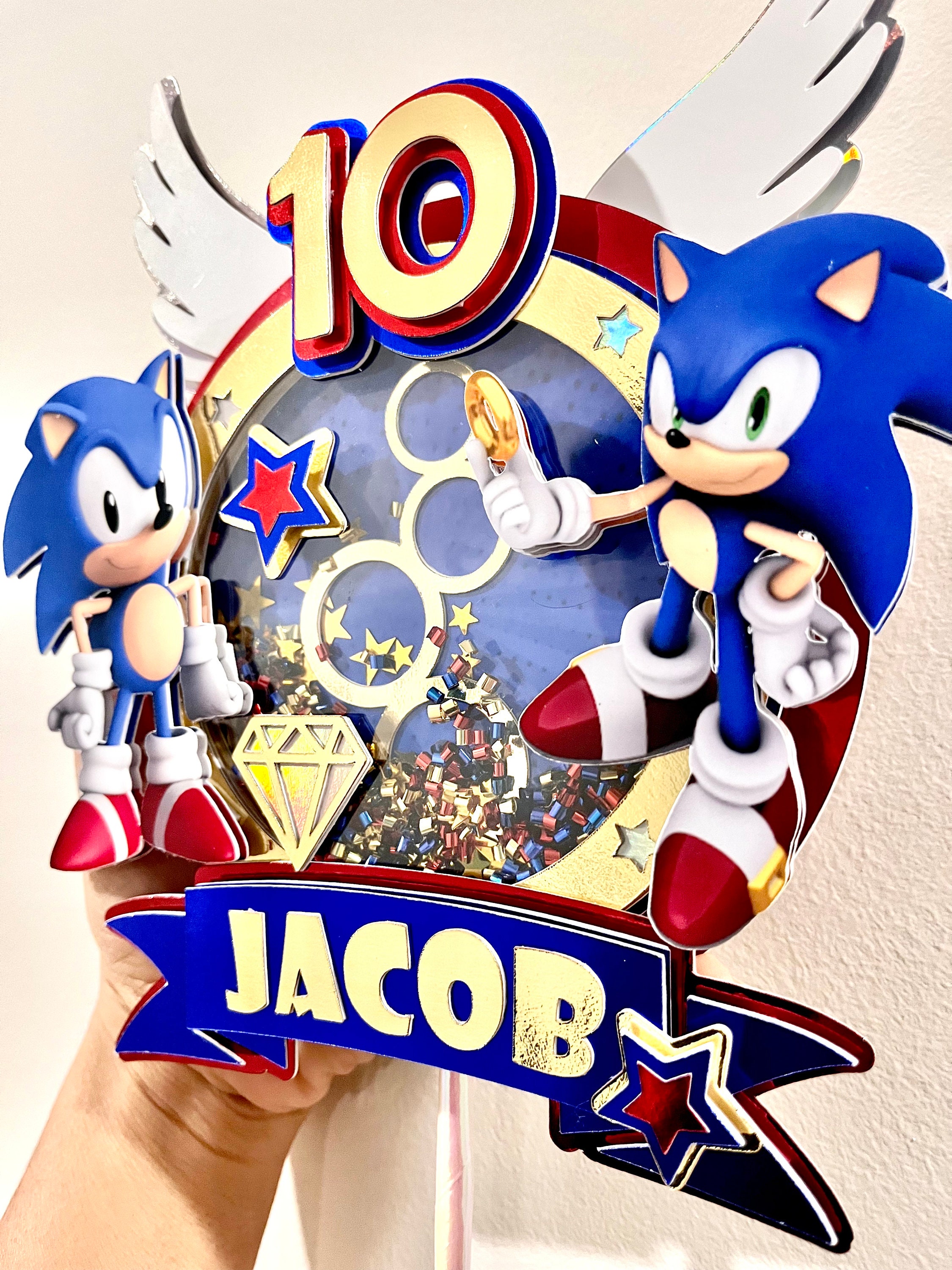 Shaker Cake Topper Sonic / sonic cake topper / Sonic The - Etsy México