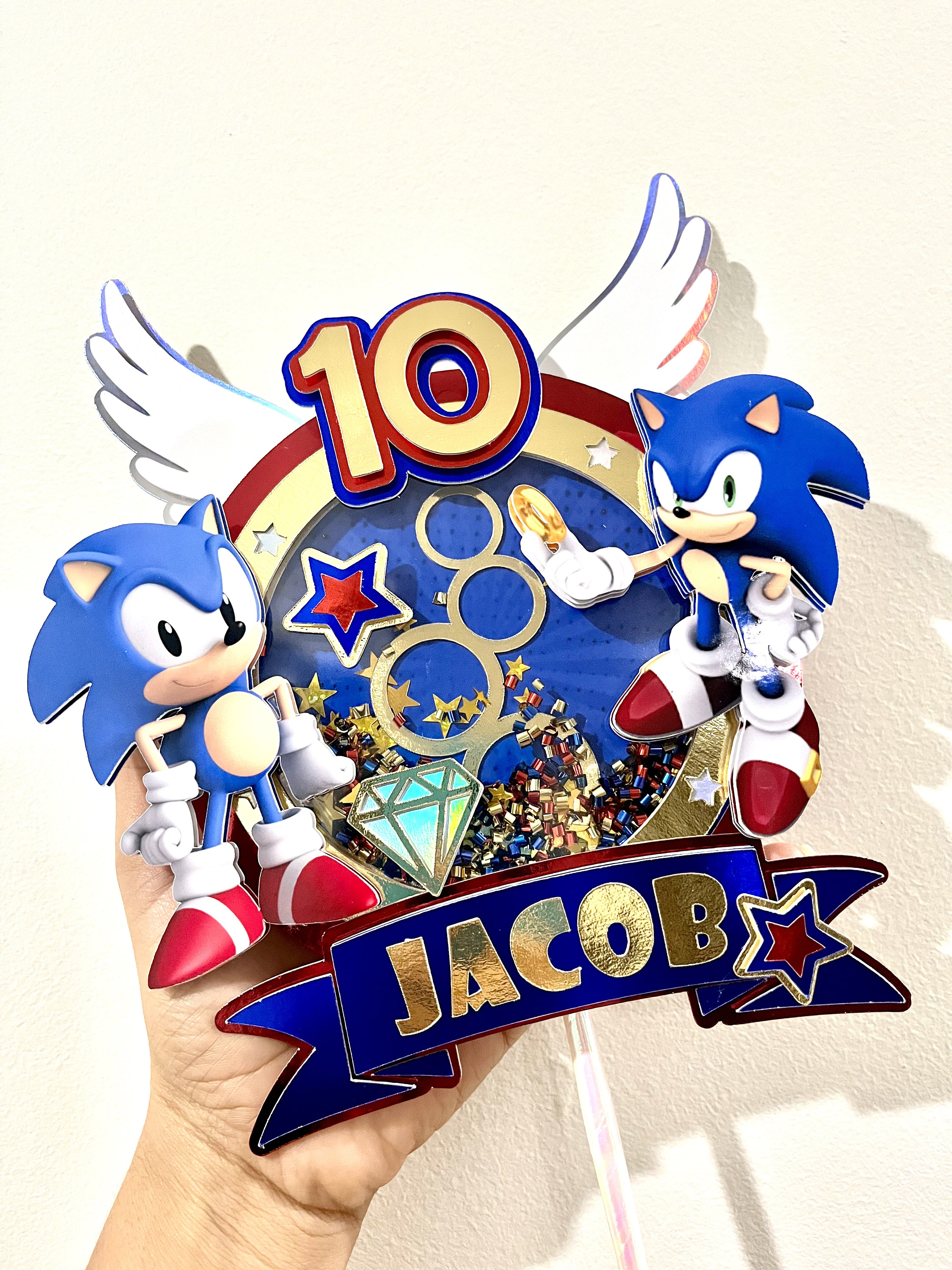 Shaker Cake Topper Sonic Sonic Cake Topper Sonic The Etsy México