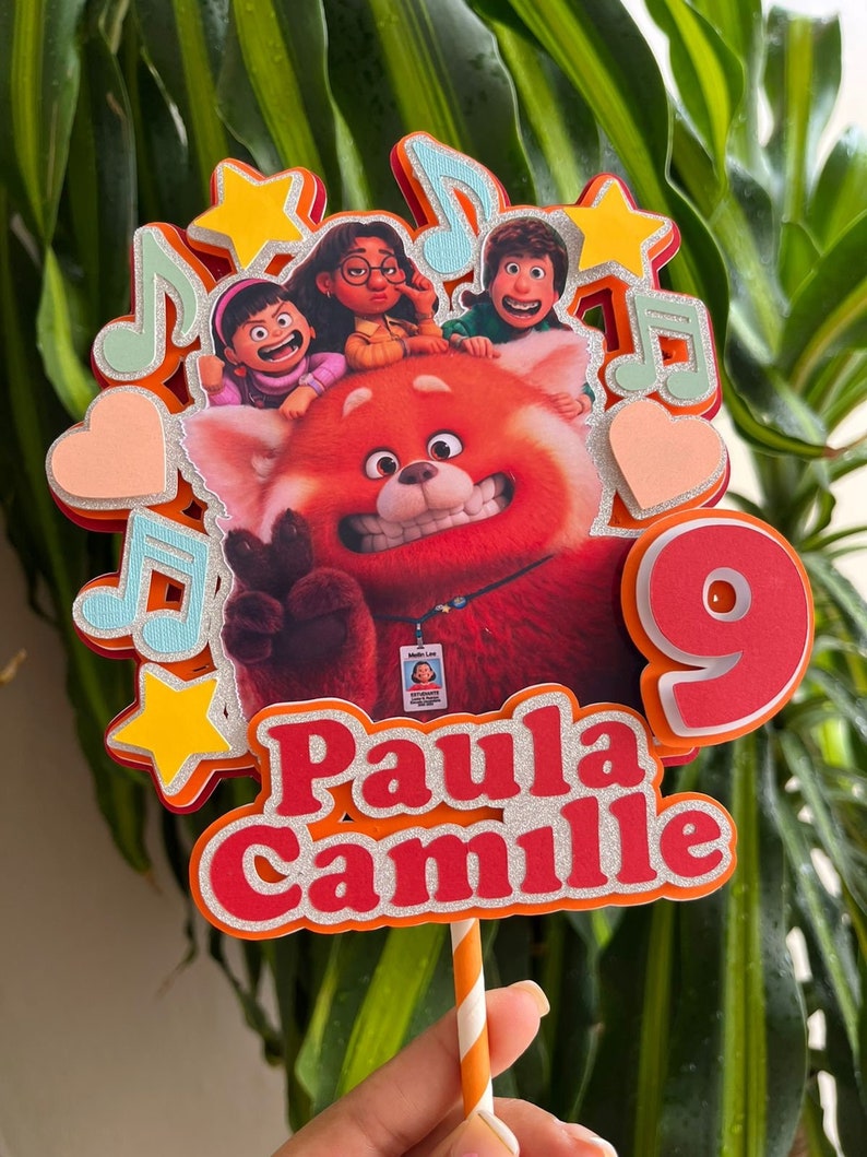 Turning red cake topper panda red birthday party decor red - Etsy México