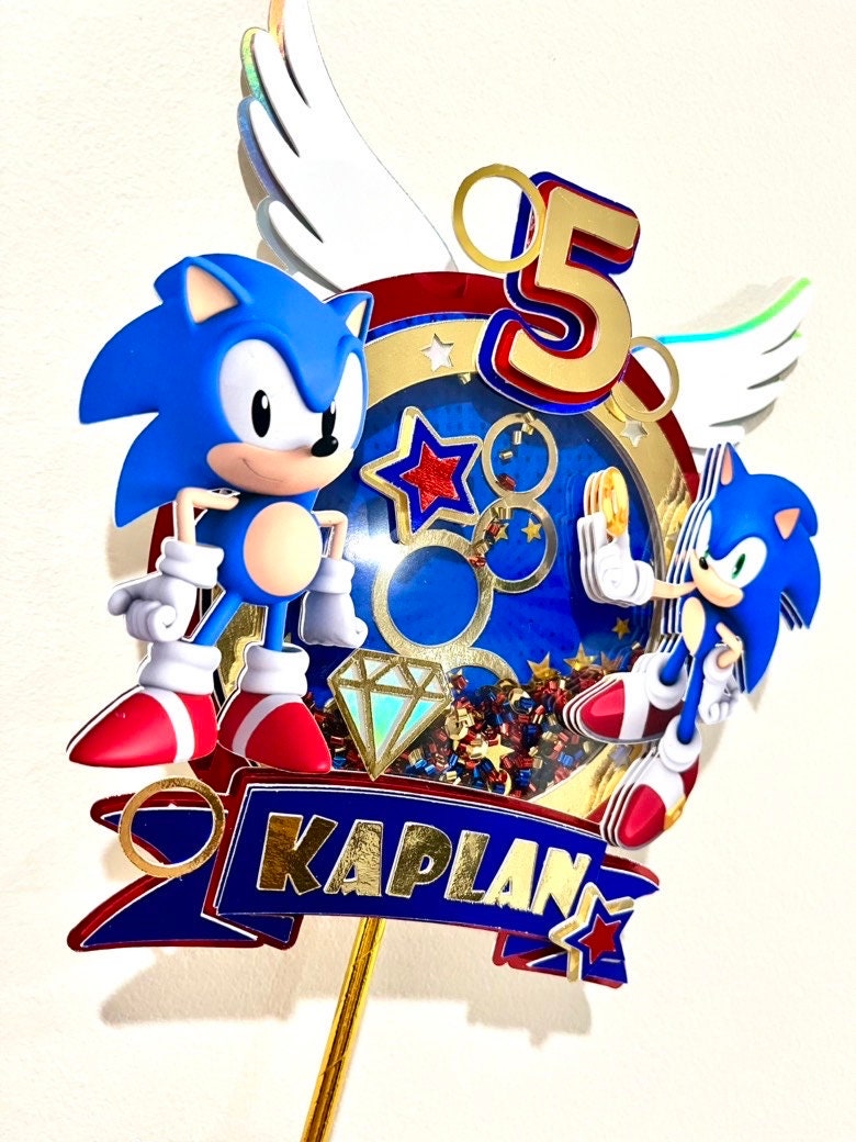Shaker Cake Topper Sonic Sonic Cake Topper Sonic The Etsy México