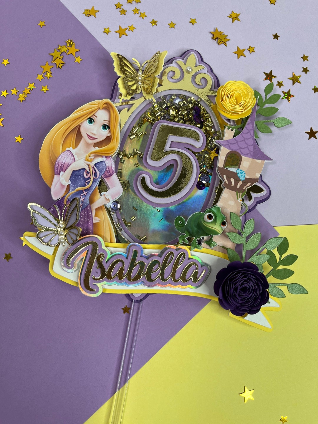 Rapunzel Cake Topper / Rapunzel Topper / Rapunzel Party Decor/ Rapunzel ...