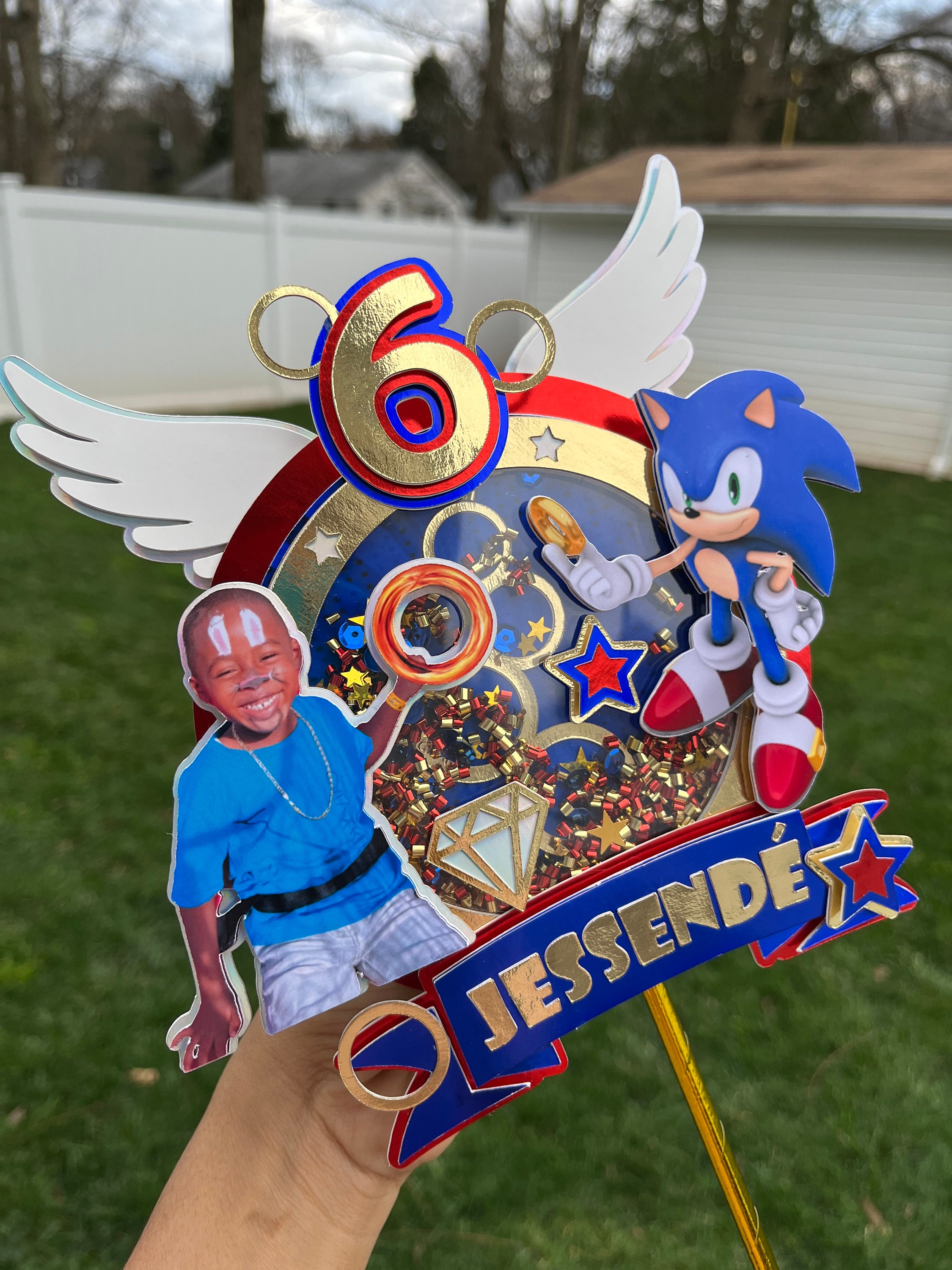 Shaker Cake Topper Sonic / sonic cake topper / Sonic The - Etsy México