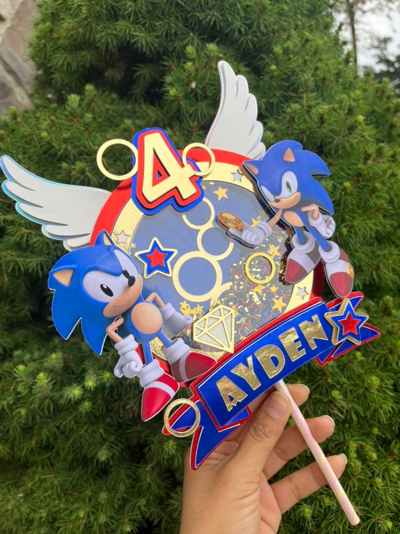 Shaker Cake Topper Sonic / sonic cake topper / Sonic The - Etsy México