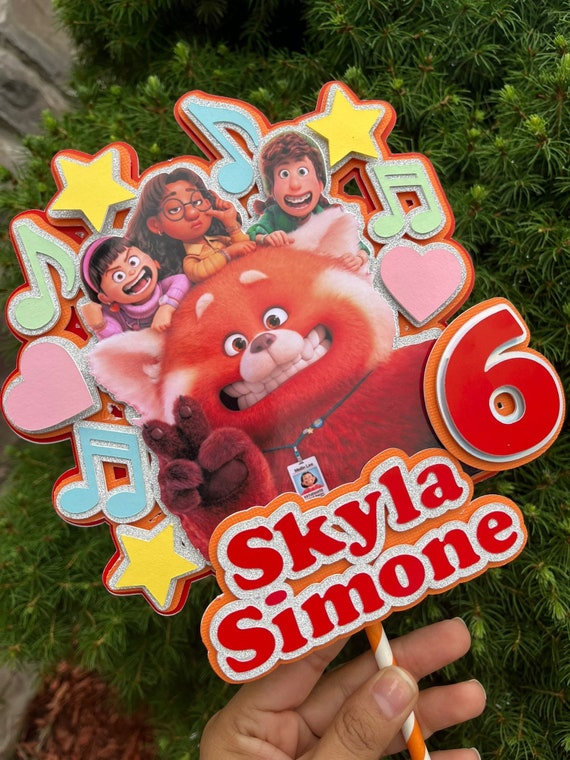 Turning red cake topper panda red birthday party decor red - Etsy México