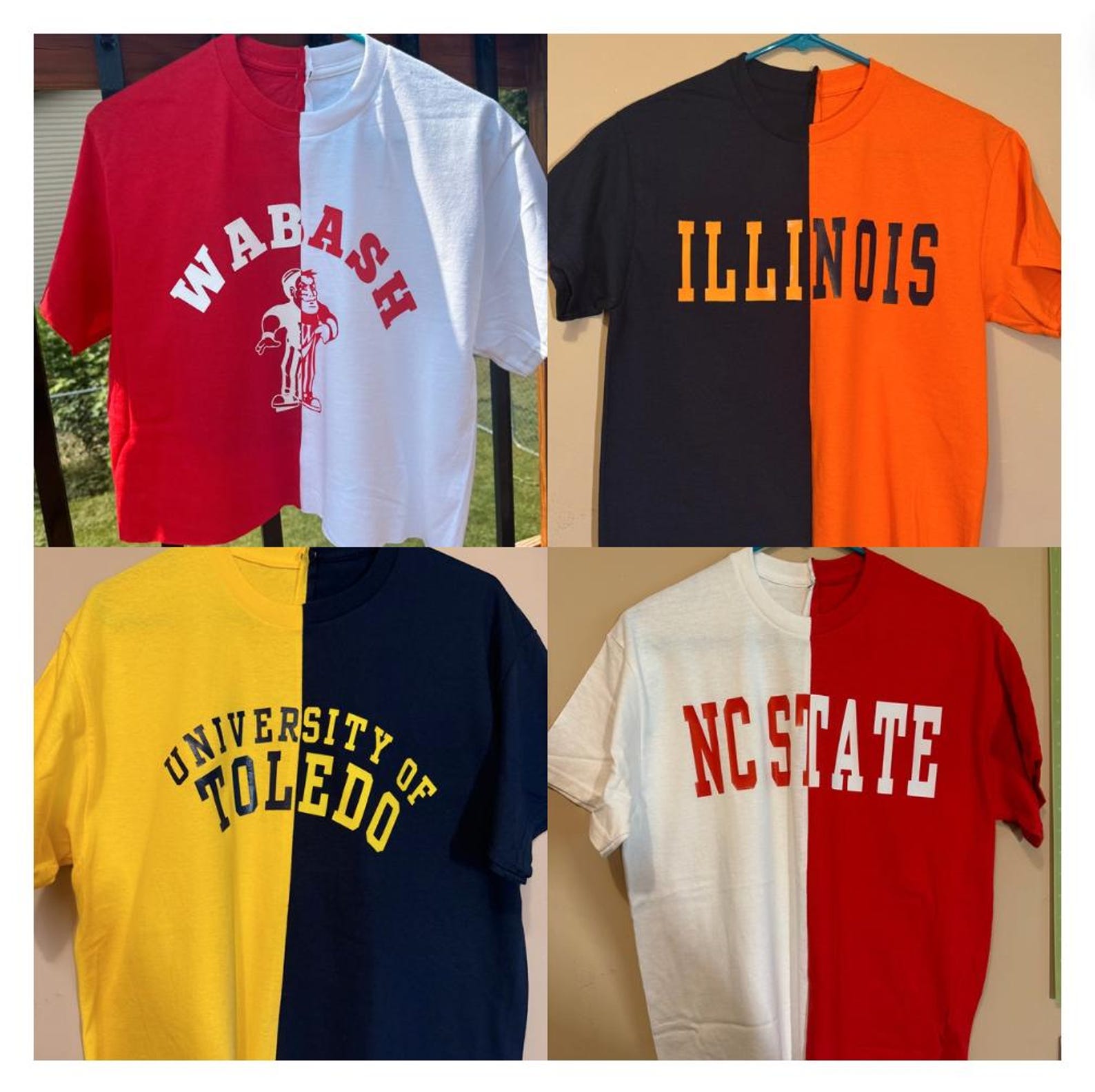 Half and Half College T Shirt - Etsy