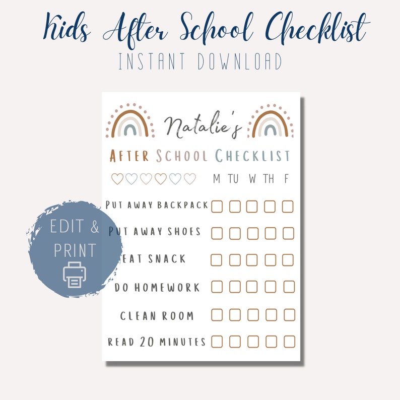 PRINTABLE Kids Chores Bundle Kids Daily Tasks Toddler - Etsy