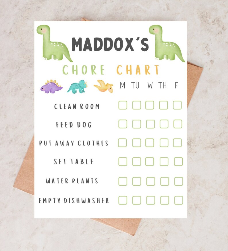 PRINTABLE Kids Chore Chart, EDITABLE Chore Chart, Instant Download ...