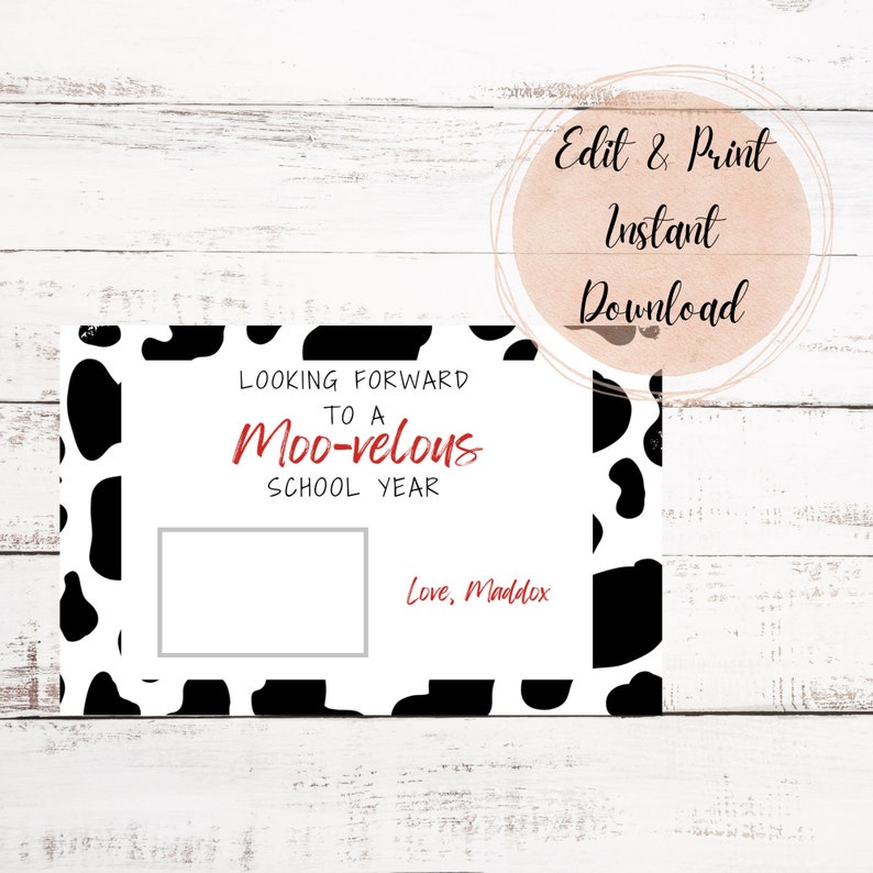 PRINTABLE Chickfila Back to School Teacher Gift Tag, INSTANT DOWNLOAD ...