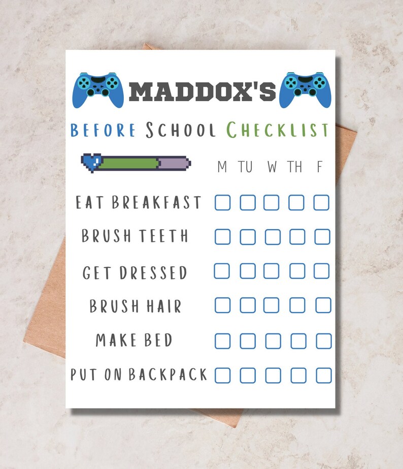 PRINTABLE Before School Kids Checklist, EDITABLE Before School ...