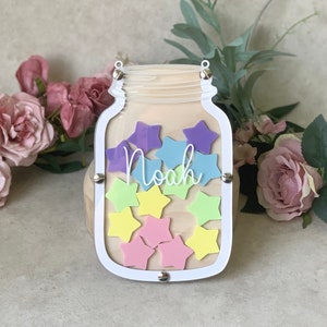 Reward Jar, Personalised Reward Chart for Children, Pastel Rainbow Star ...