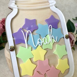 Reward Jar, Personalised Reward Chart for Children, Pastel Rainbow Star ...