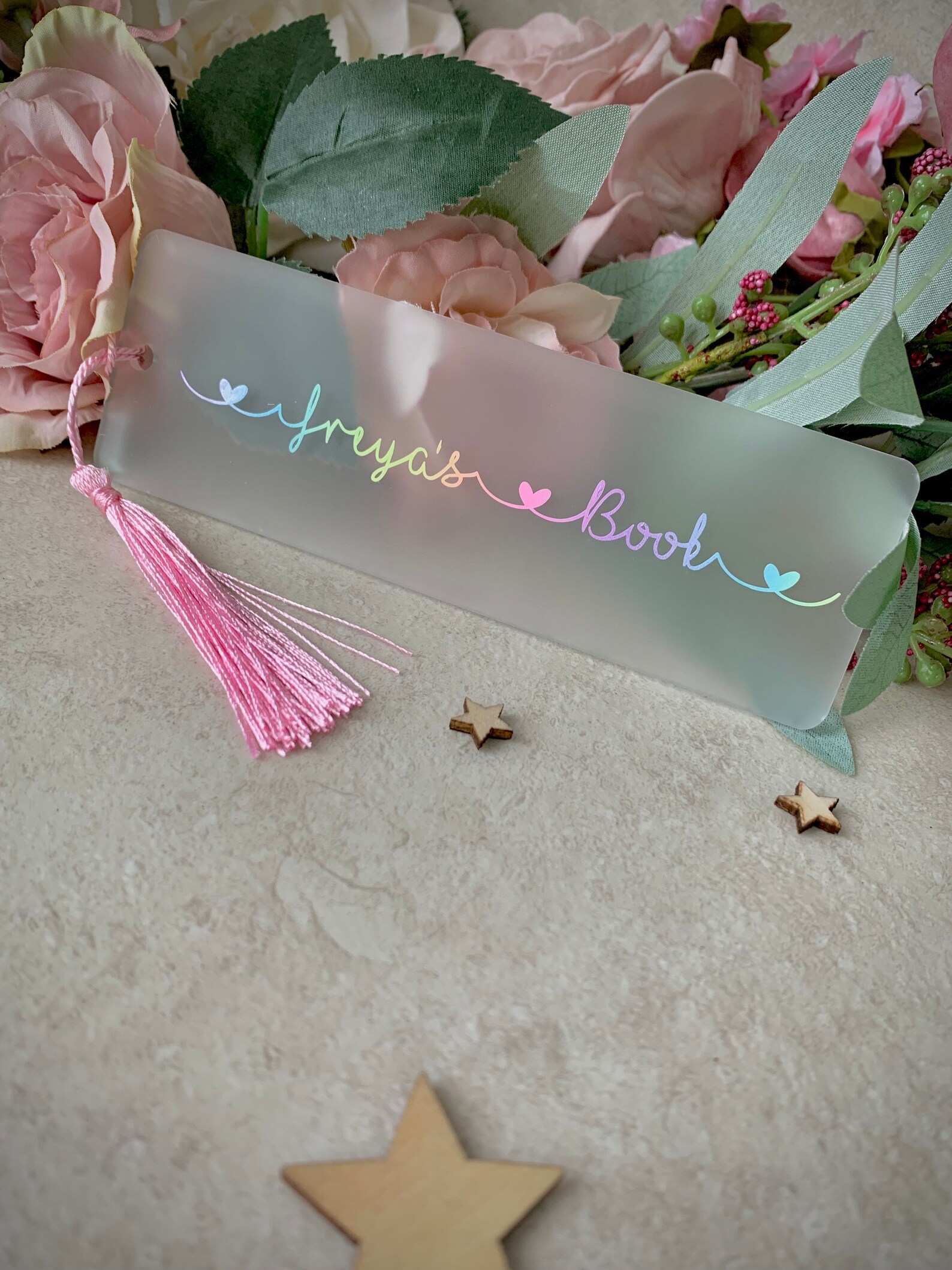 Personalised Bookmark Kids, Pastel Rainbow Name, Kid Bookmark, Children ...