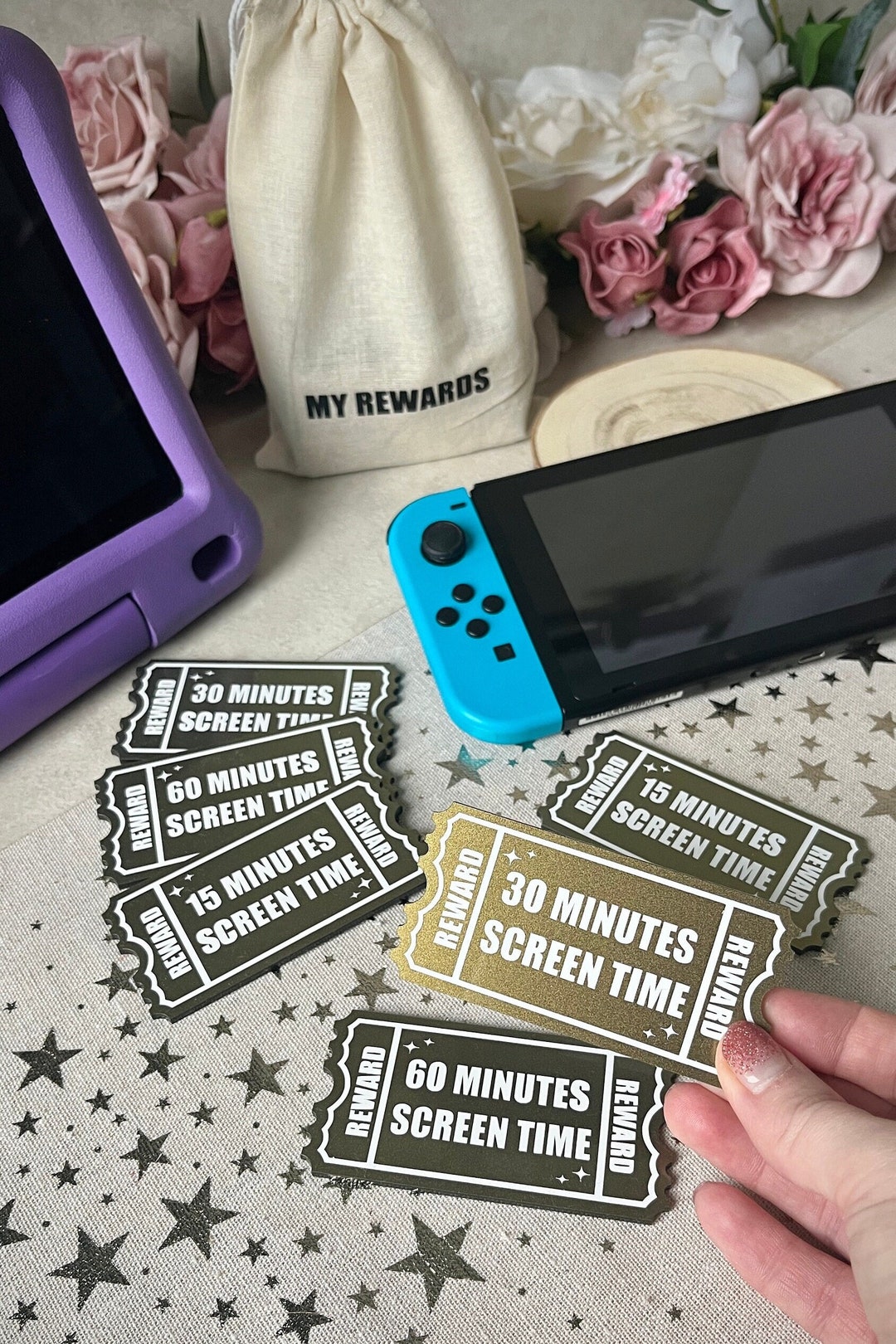 Custom Screen Time Tokens for Kids, Gold Reward Tokens for Positive ...