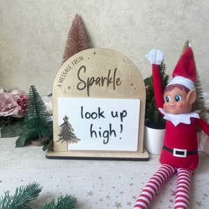 Personalised Message From Elf Sign, Dry Wipe Elf Report Message Board ...
