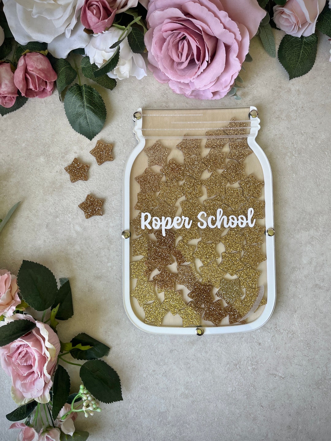 Personalised XL Class Reward Jar: 50 Gold Star Tokens - Etsy