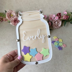 Reward Jar, Personalised Reward Chart for Children, Pastel Rainbow Star ...