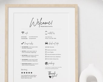 Airbnb Welcome Sign Template Short Term Rental Welcome Guide Airbnb ...