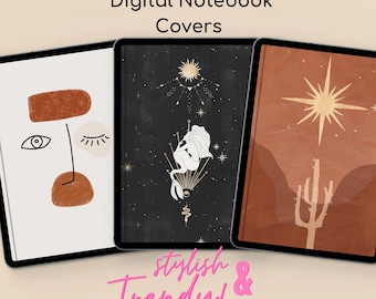Floral Digital Notebook Covers, Minimalist Aesthetic, Goodnotes Covers ...