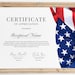Editable American Certificate, Printable Certificate Template American ...