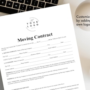 Professional Moving Contract Template Word & PDF - Moving Company ...