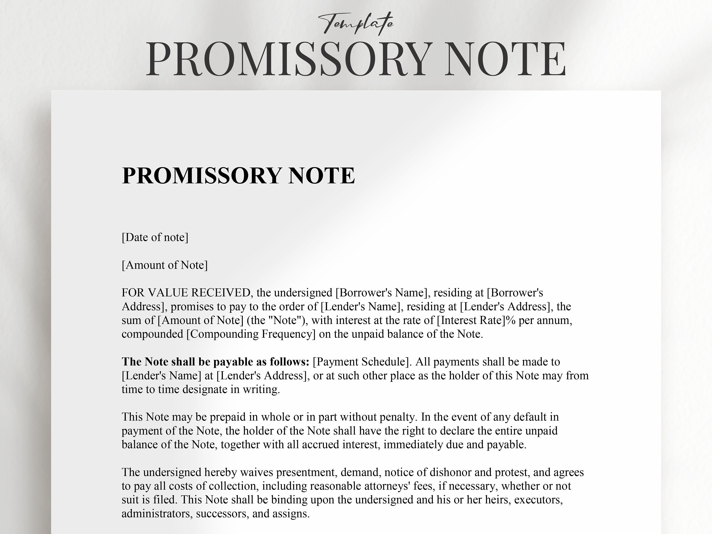 Promissory Note Word Documents