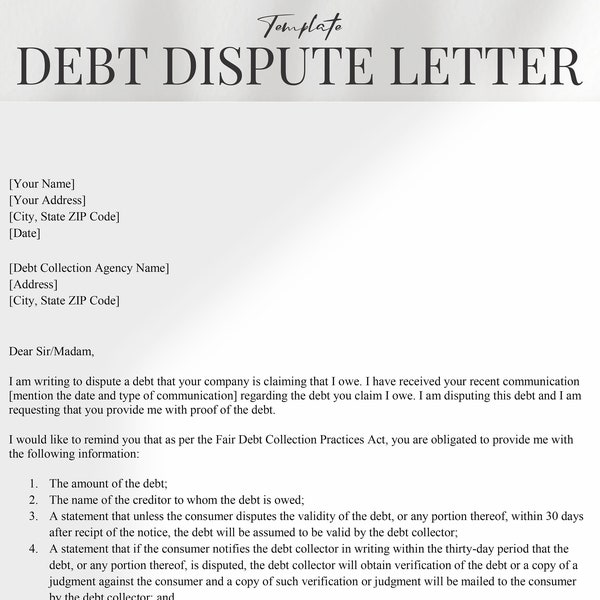 Debt Collection Letter Template - Etsy