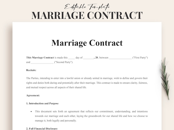 Modelo De Contrato De Matrimonio