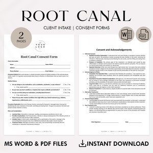 Root Canal Consent Form Template Word - Dental Procedure Approval ...