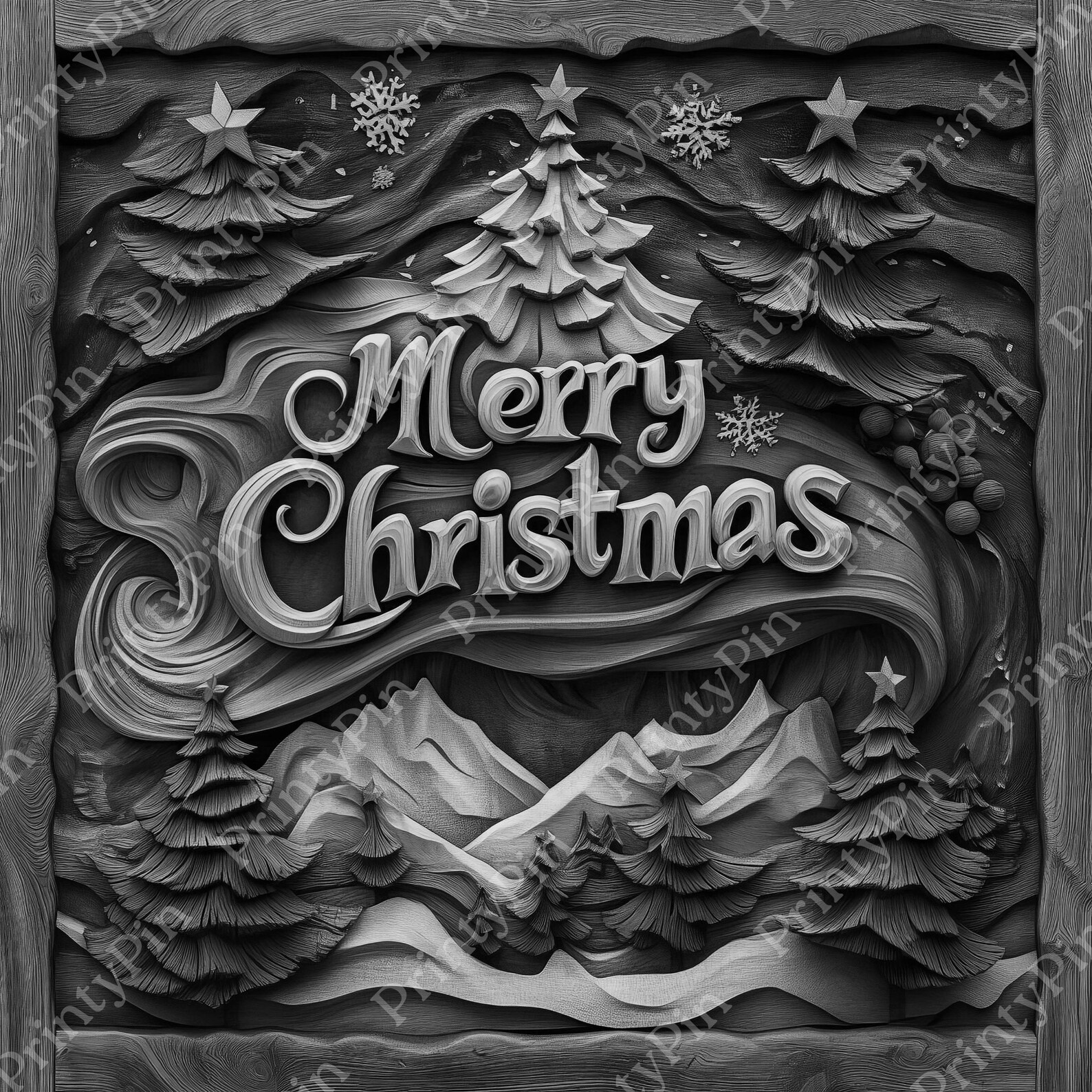Laser Engrave File | 3D Illusion | 3D Layered Merry Christmas Laser Cut ...