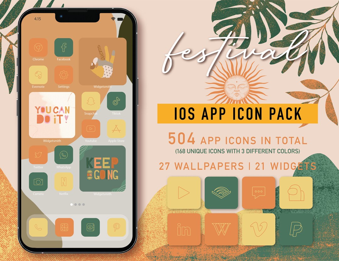 IPhone App Icon Pack for Ios 16, Ios17 & Ios 18 App Icons, Cute Ios App ...
