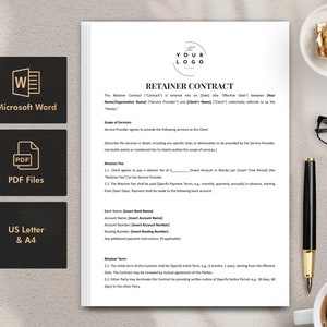 Professional Retainer Contract Template | Detailed & Customizable ...