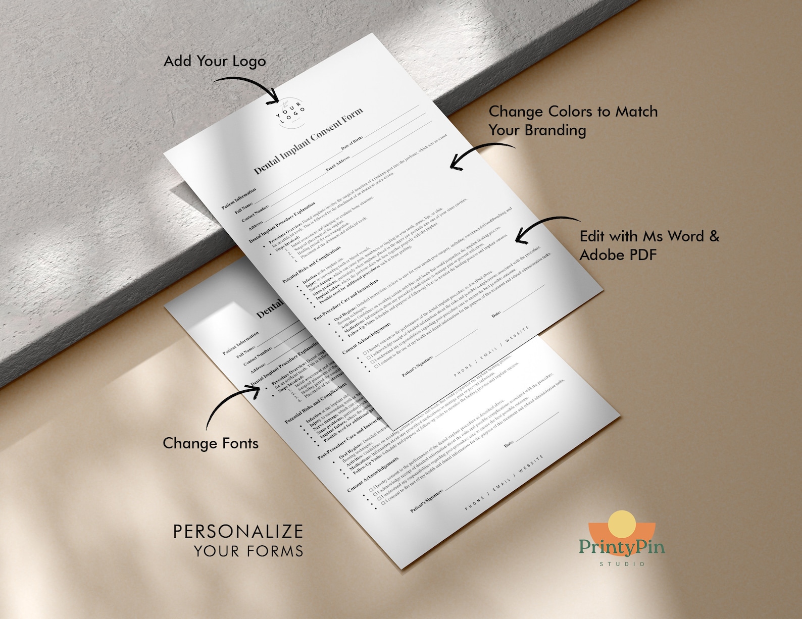 Dental Implant Consent Form Template PDF, Printable Patient Agreement ...