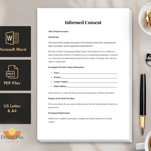 Informed Consent Template for Research and Medical Studies ...