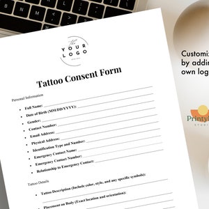 Tattoo Consent Form Template - Professional Tattoo Studio Client ...