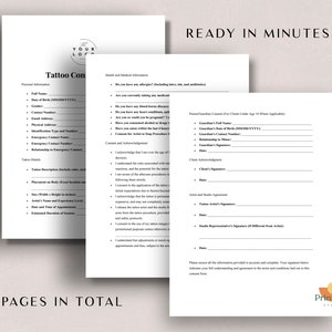Tattoo Consent Form Template - Professional Tattoo Studio Client ...