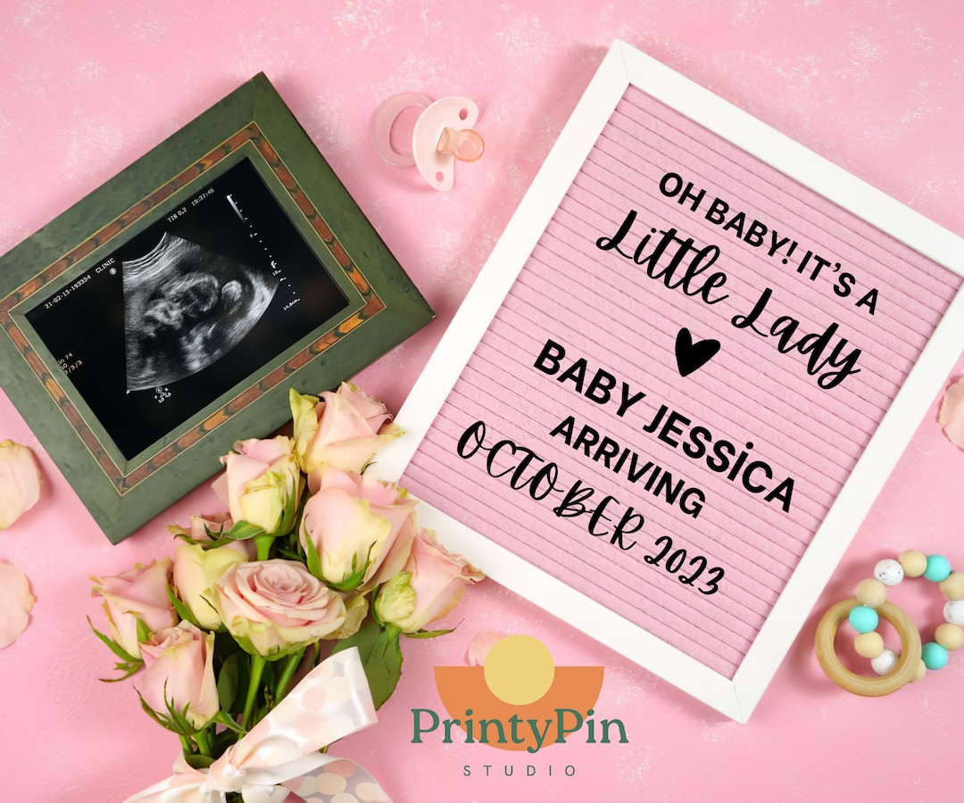 Baby Girl Announcement for Social Media | Digital Pregnancy ...