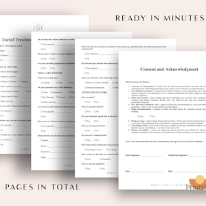 Facial Consent Form - Esthetician Forms - Beauty Salon New Client ...
