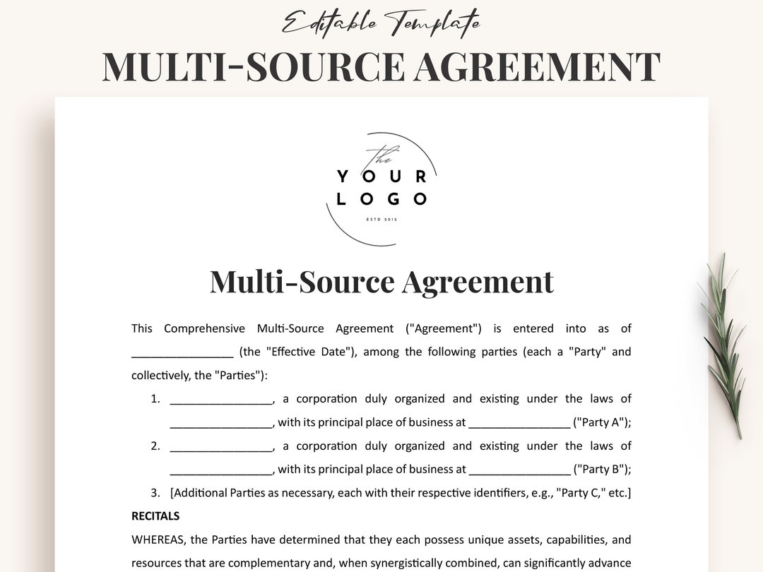 Multi-source Collaboration Agreement Template - Instant Download ...