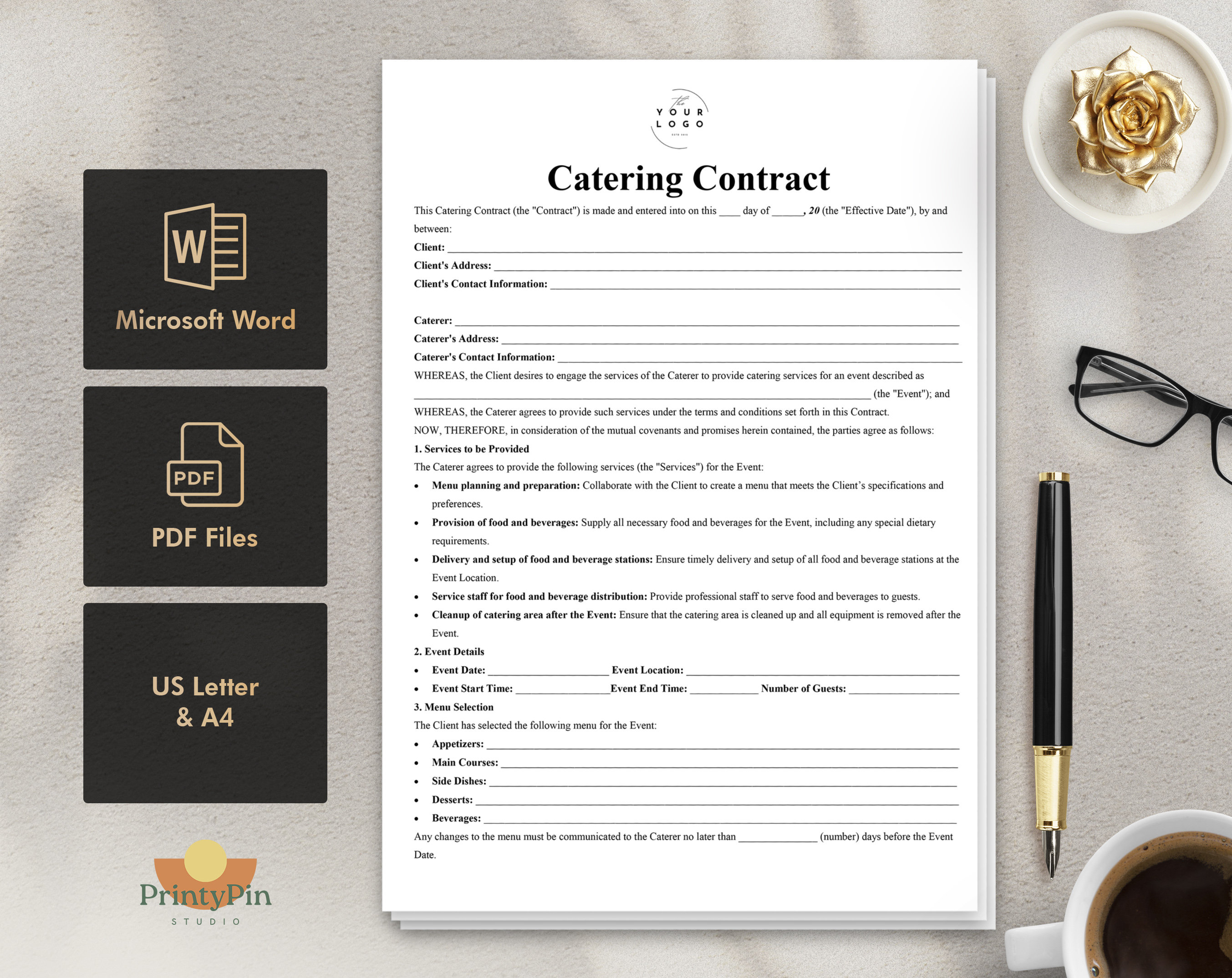 Catering Contract Template - Food Service Provider Agreement PDF ...
