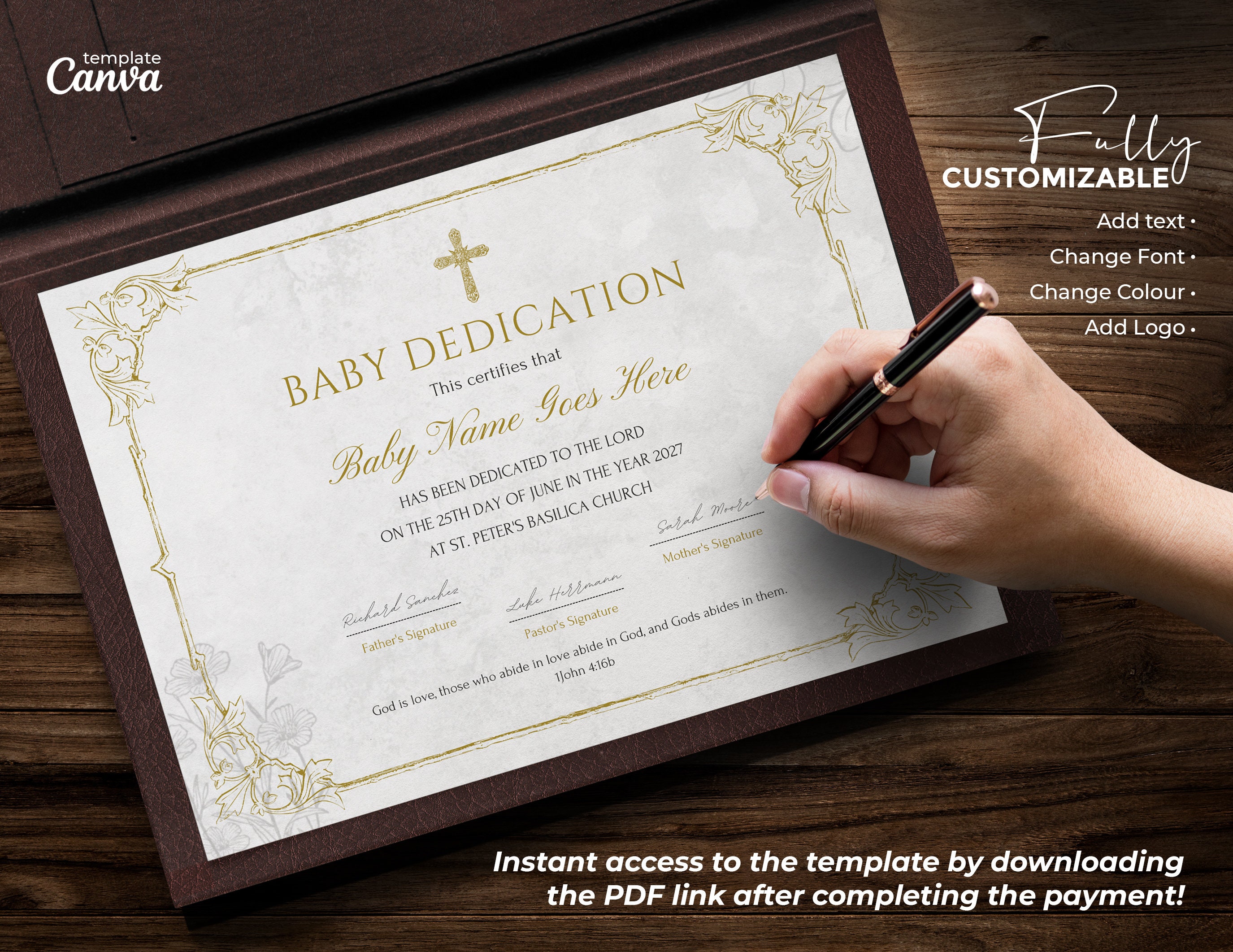 Plantilla De Certificado De Bautismo Metodista Unido Para Imprimir