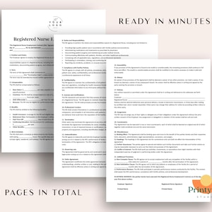 Registered Nurse Employment Contract | Detailed RN Job Agreement ...