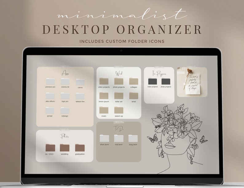 Minimalist Desktop Organizer Wallpaper, MacBook Desktop Organizer ...