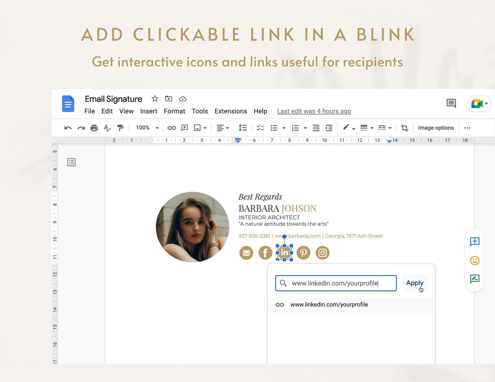 Gmail Email Signature Template Modern Gmail Signature - Etsy