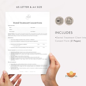 Dental Treatment Consent Form PDF - Editable and Printable Dental ...