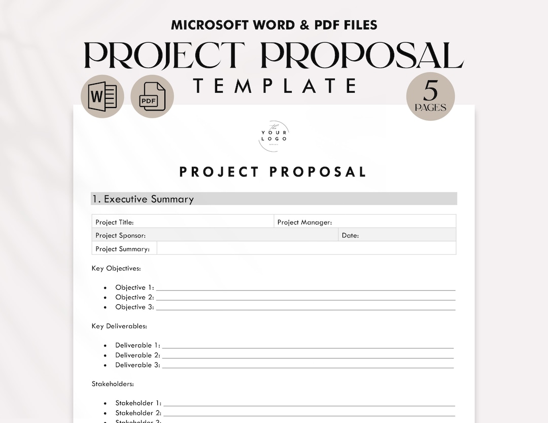 Editable Project Proposal Template - Professional Business Plan Form ...