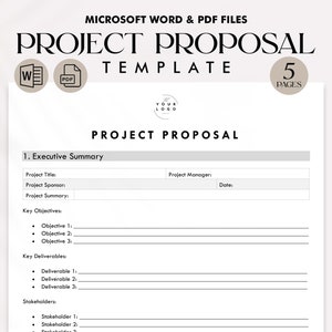 Editable Project Proposal Template - Professional Business Plan Form ...