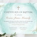 Editable Baptism Certificate Template, Printable Minimalist Certificate ...