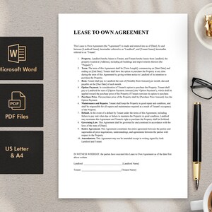 Lease to Own Agreement, Lease to Own Contract PDF, Rent to Own ...